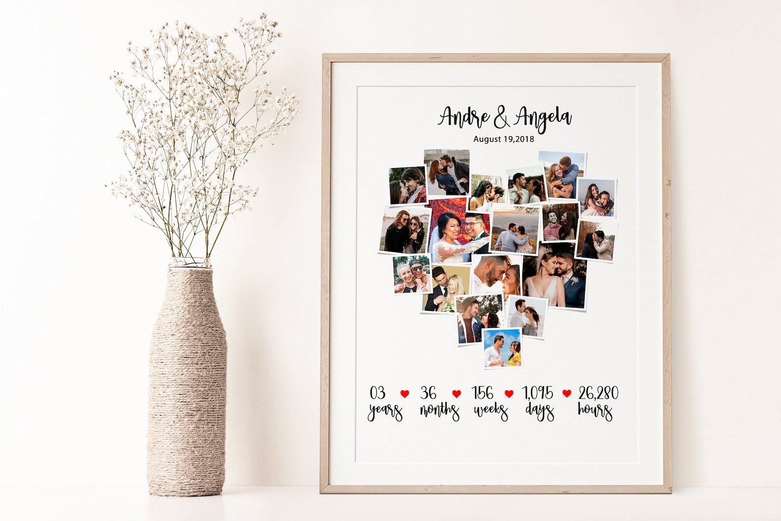 Personalize 3rd Year Anniversary Photo Collage 3 Year Wedding | Etsy