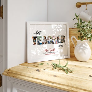 Personalized Teacher Photo Collage, Custom Gift for Teacher's Day ...