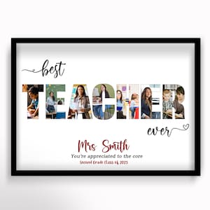 Personalized Teacher Photo Collage, Custom Gift for Teacher's Day ...