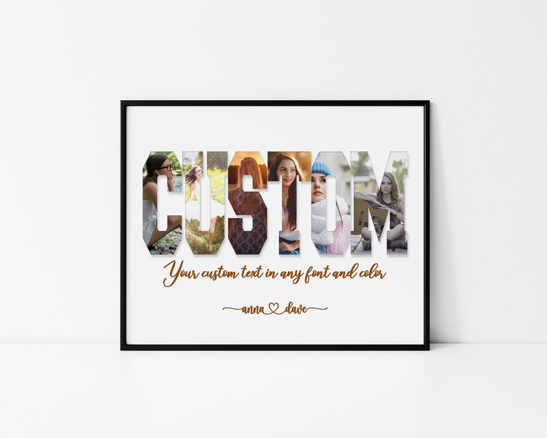 Custom Text Collage, Name Photo Collage,custom Letter Collage ...