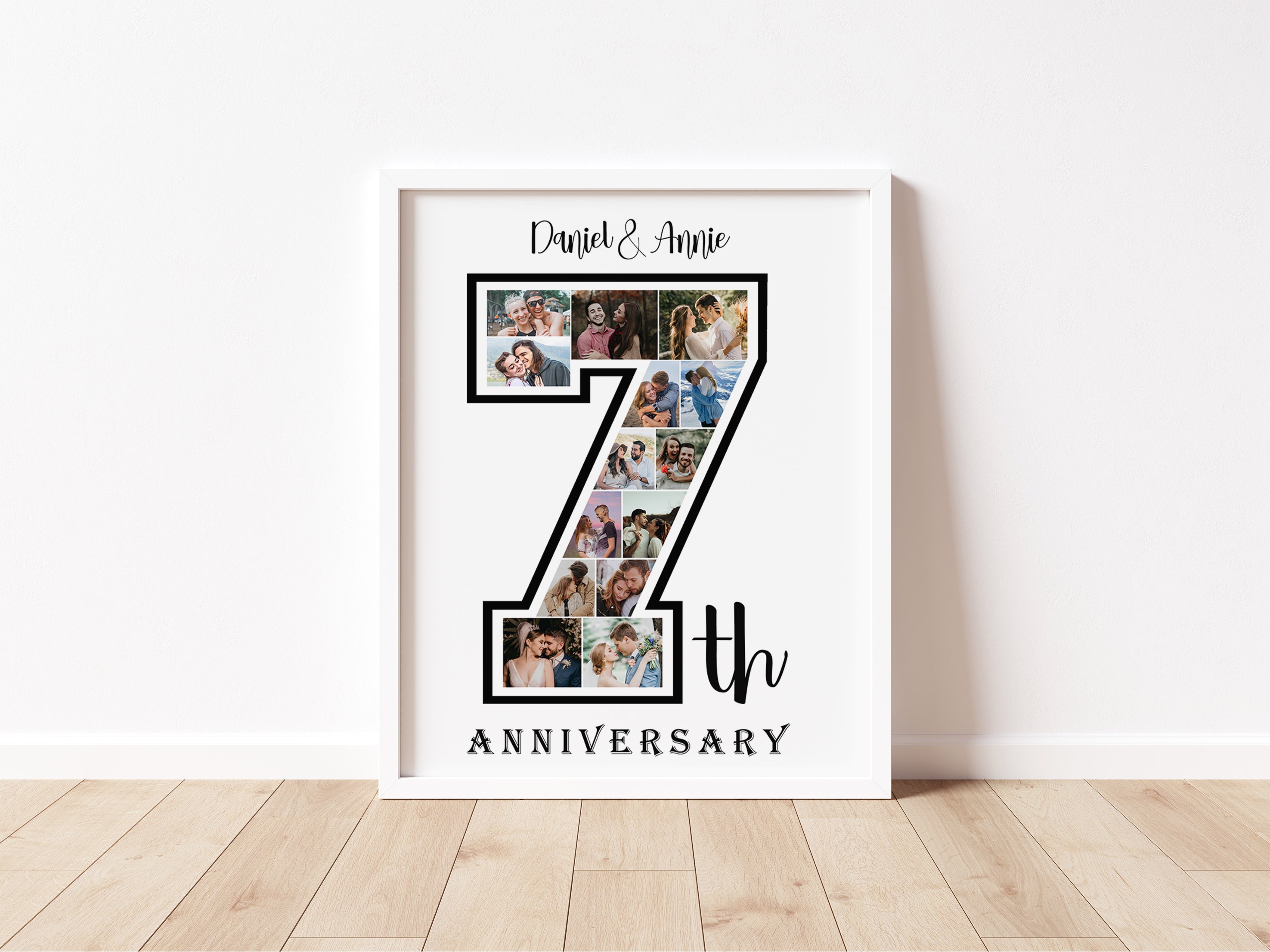 Custom 7 year Anniversary Collage Personalized 7th | Etsy