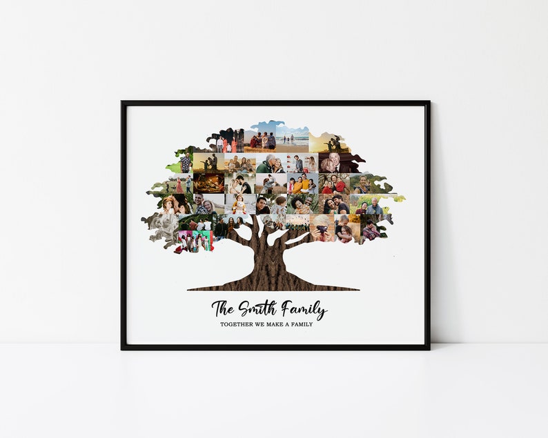 Custom Family Tree Photo Collage Gift Family Tree - Etsy