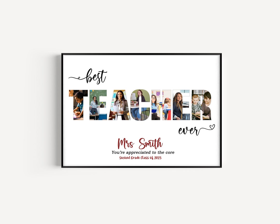 Personalized Teacher Photo Collage, Custom Gift for Teacher's Day ...
