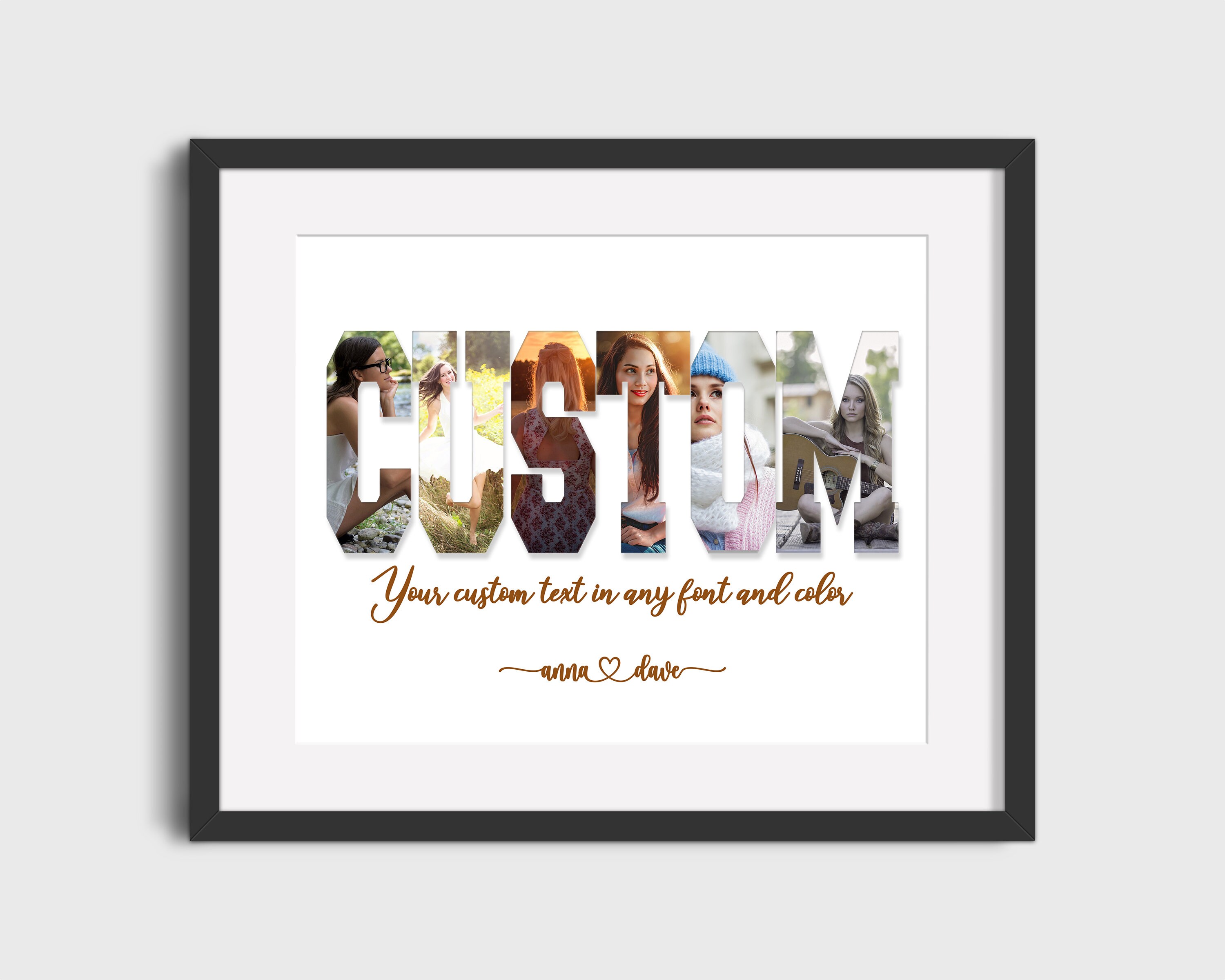 Custom Text Collage Name Photo CollageCustom Letter Collage | Etsy