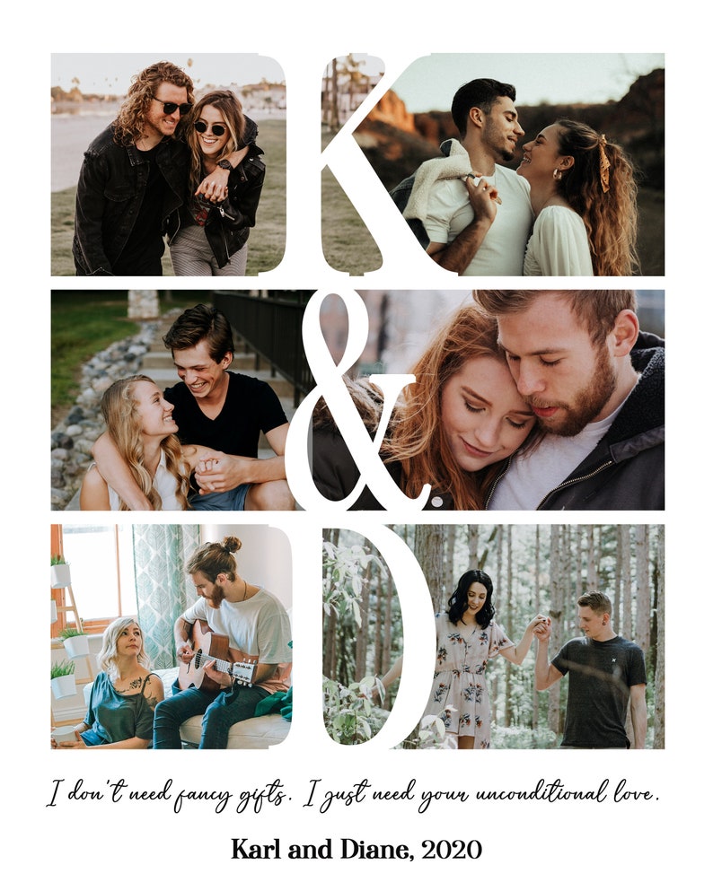 Personalized Couples Initial Print Couple Names Anniversary | Etsy
