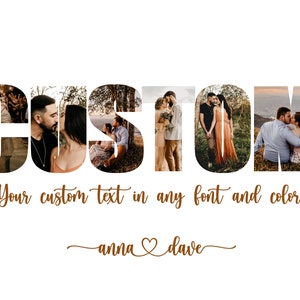 Custom Name Picture Collage, Personalized Text Photo Collage, Custom ...