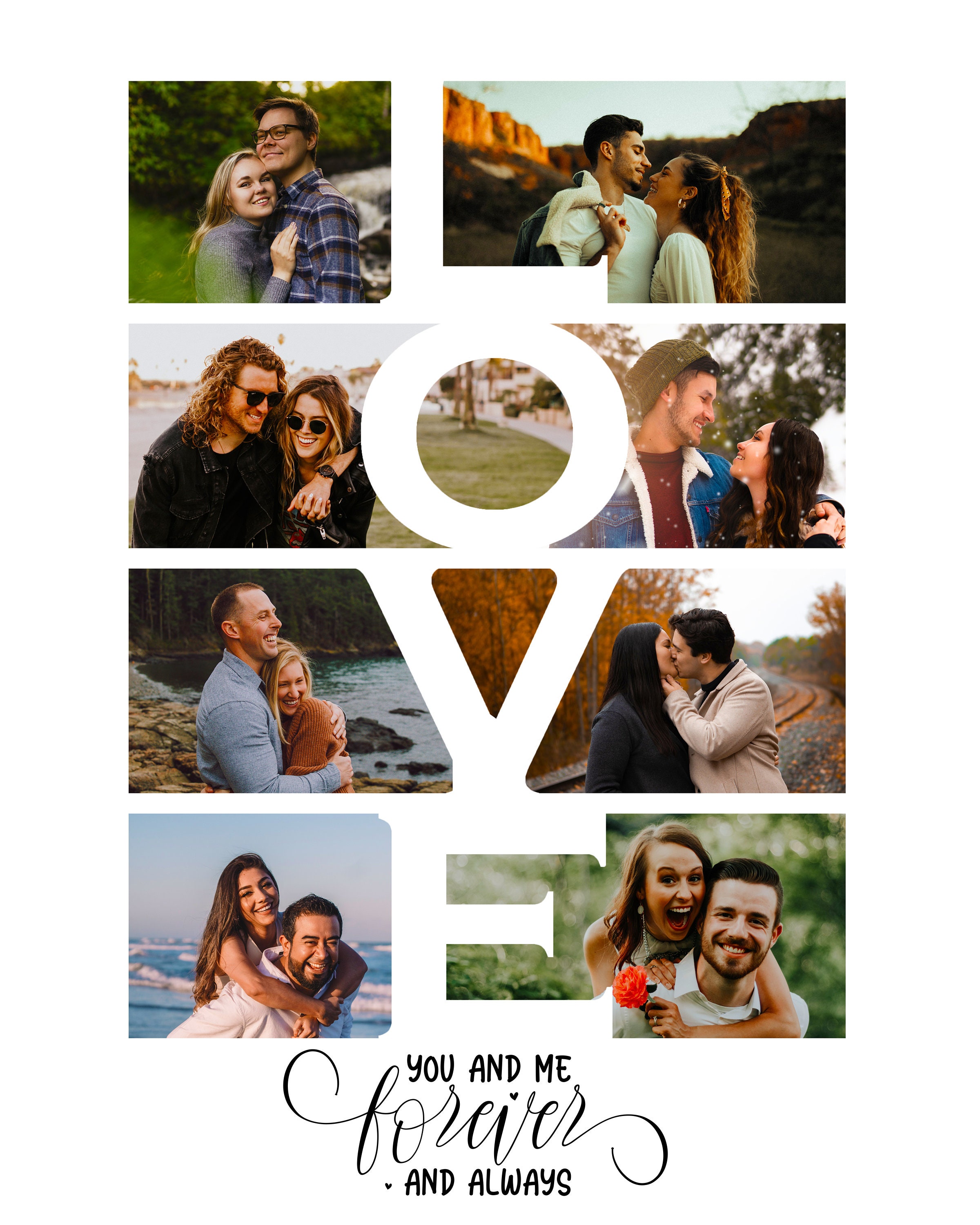 Personalized Love Photo Collage, Love Photo Gift for Boyfriend ...