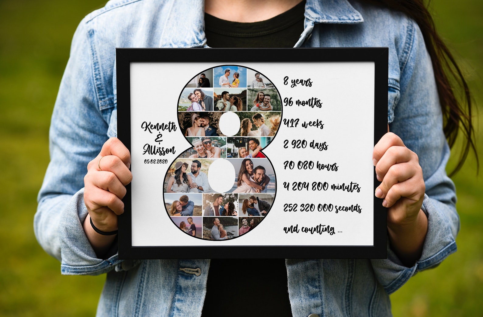 Custom 8th Anniversary Photo Collage Personalized 8th | Etsy