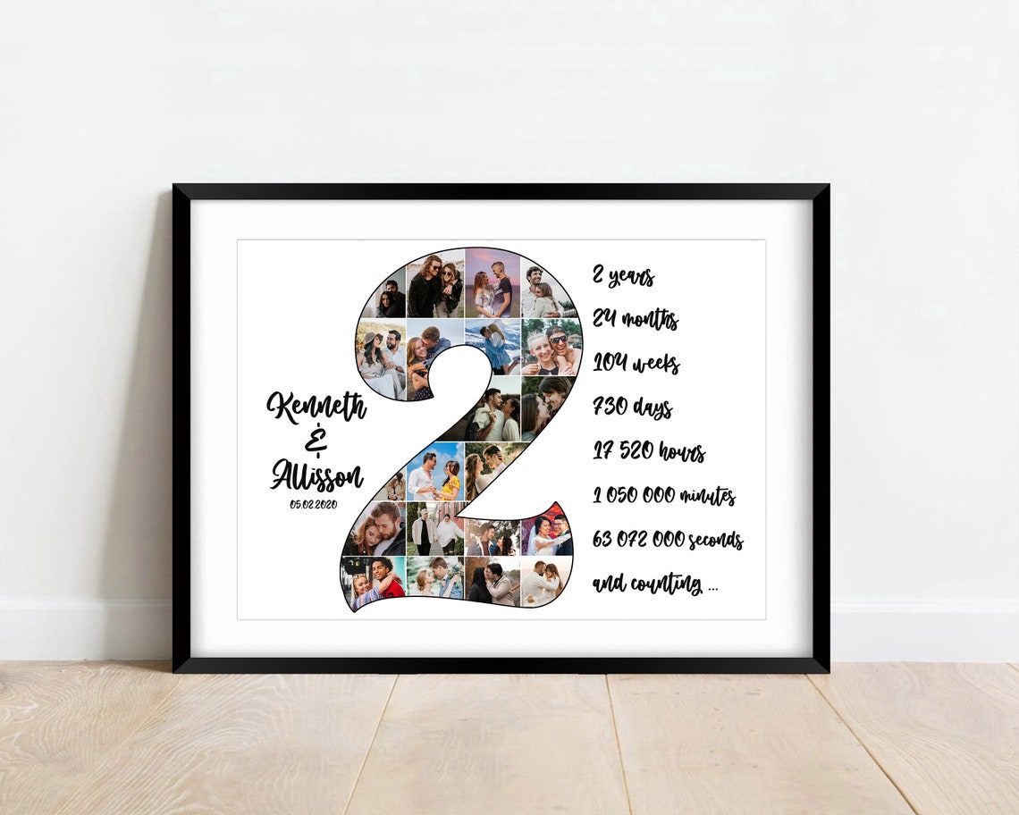 2 year anniversary gift for him Personalize Second | Etsy