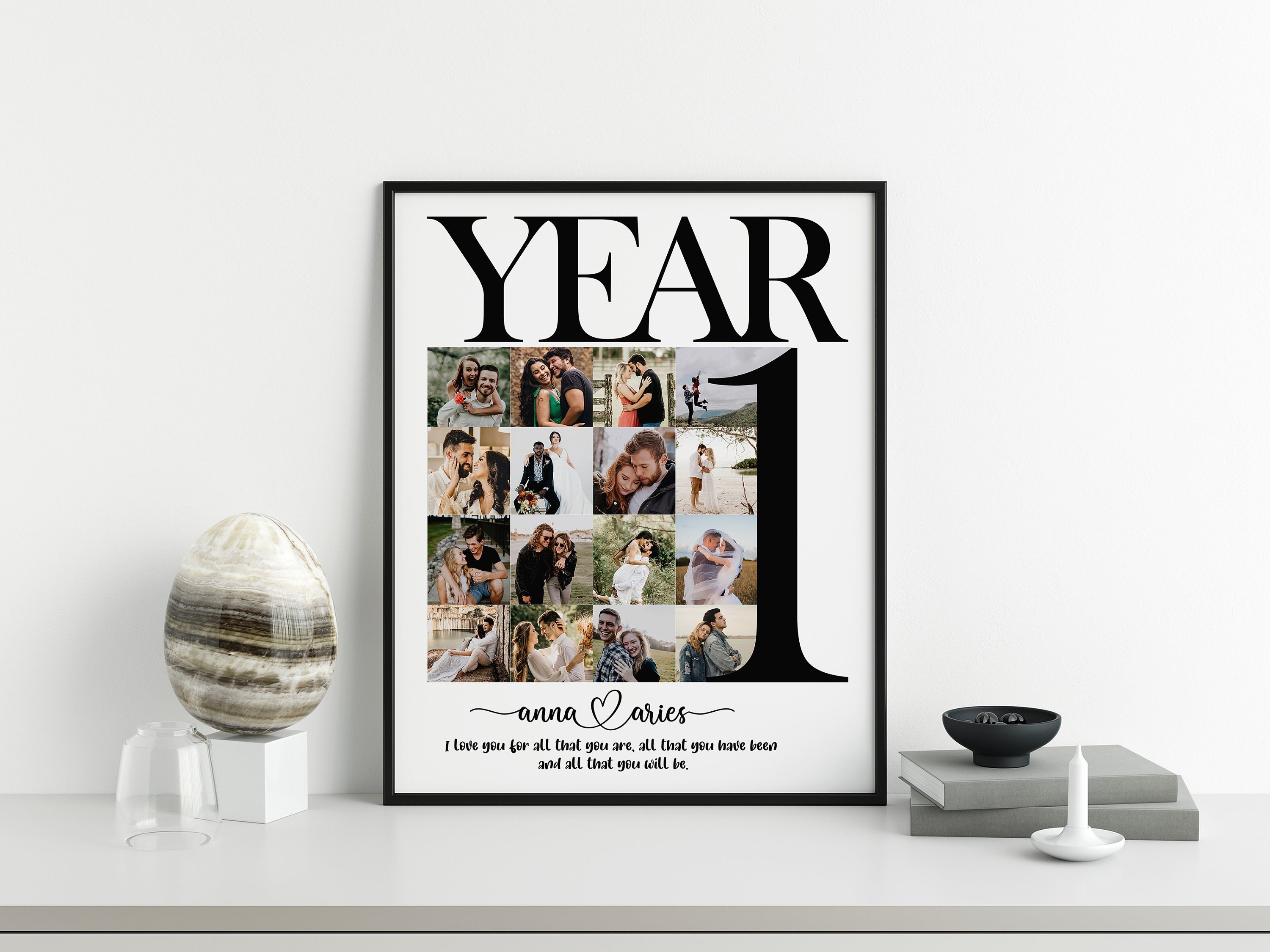 Personalize 1st Year Anniversary Photo Collage Custom 1 Year - Etsy ...