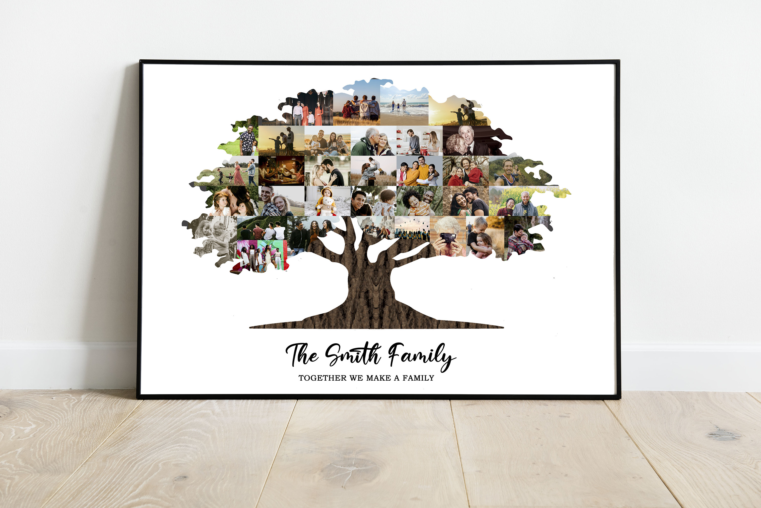 Custom Family Tree Photo Collage Gift, Family Tree Personalised Gift ...
