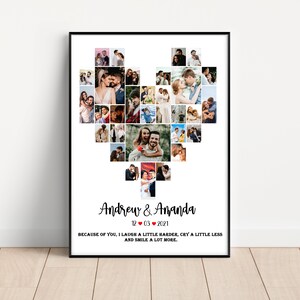 Heart Photo Collage, Custom Heart Collage, Wedding Photo Collage ...