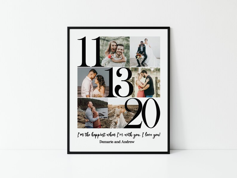 Personalize 1st Year Anniversary Photo Collage Gift 1 Year - Etsy