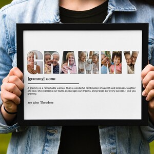 Grammy Photo Collage Gift, Personalized Grammy Gift, Definition Grammy ...