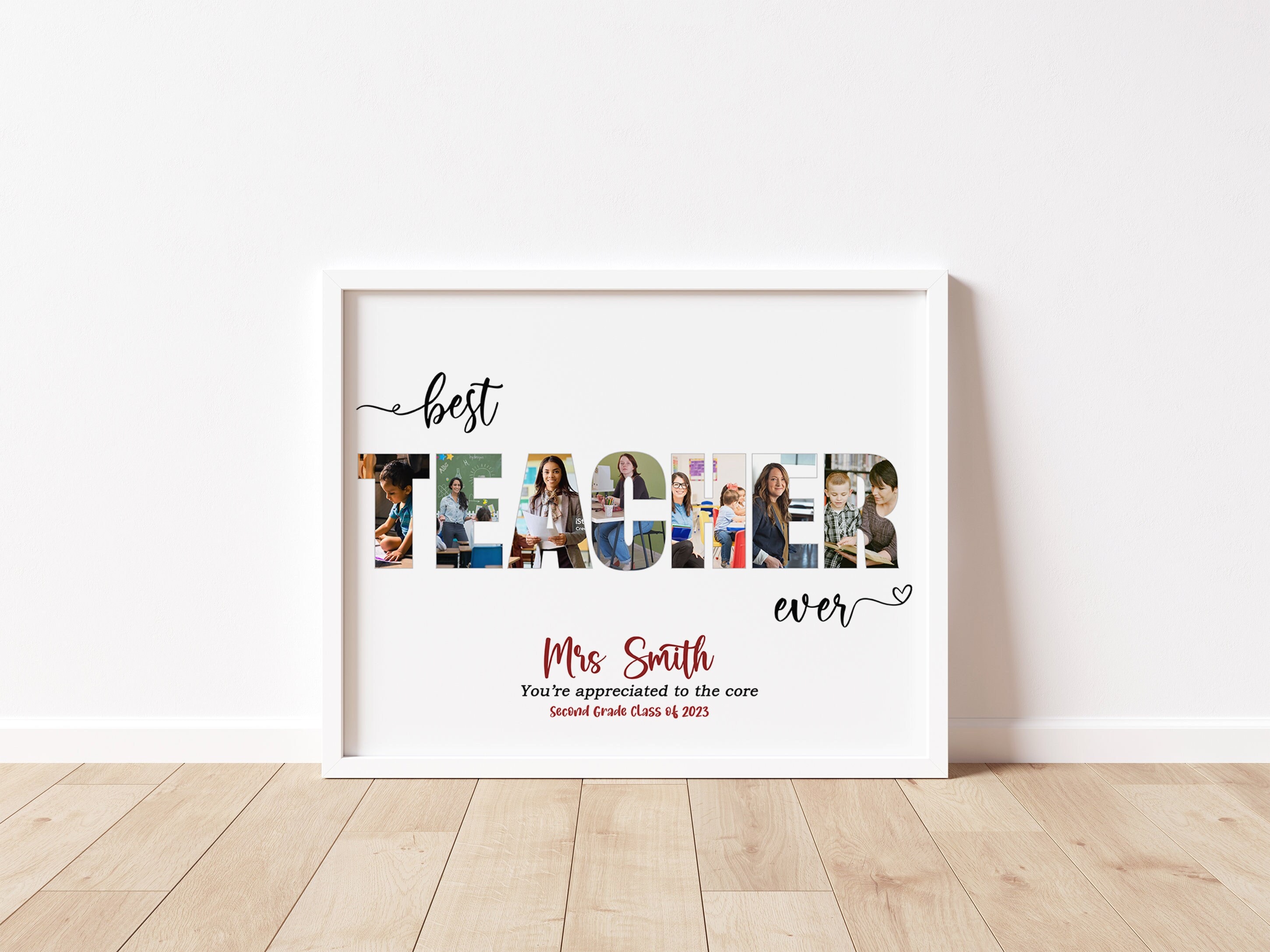 Personalized Teacher Photo Collage, Custom Gift for Teacher's Day ...