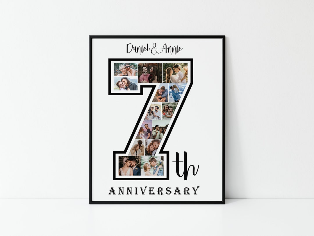 Custom 7 Year Anniversary Collage Personalized 7th Anniversary Gift custom-7-year-anniversary-collage-personalized-7th-anniversary-gift