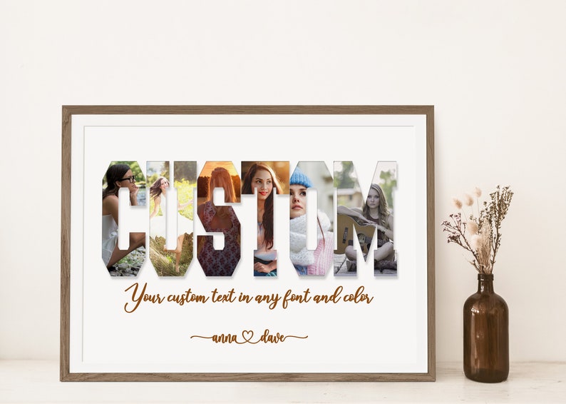 Custom Text Collage Name Photo Collagecustom Letter Collage - Etsy