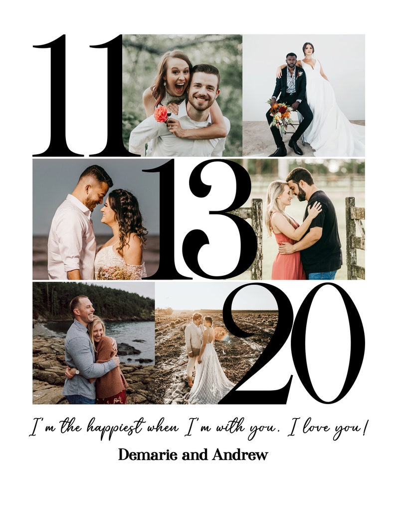 Personalize 1st Year Anniversary Photo Collage Gift 1 Year - Etsy