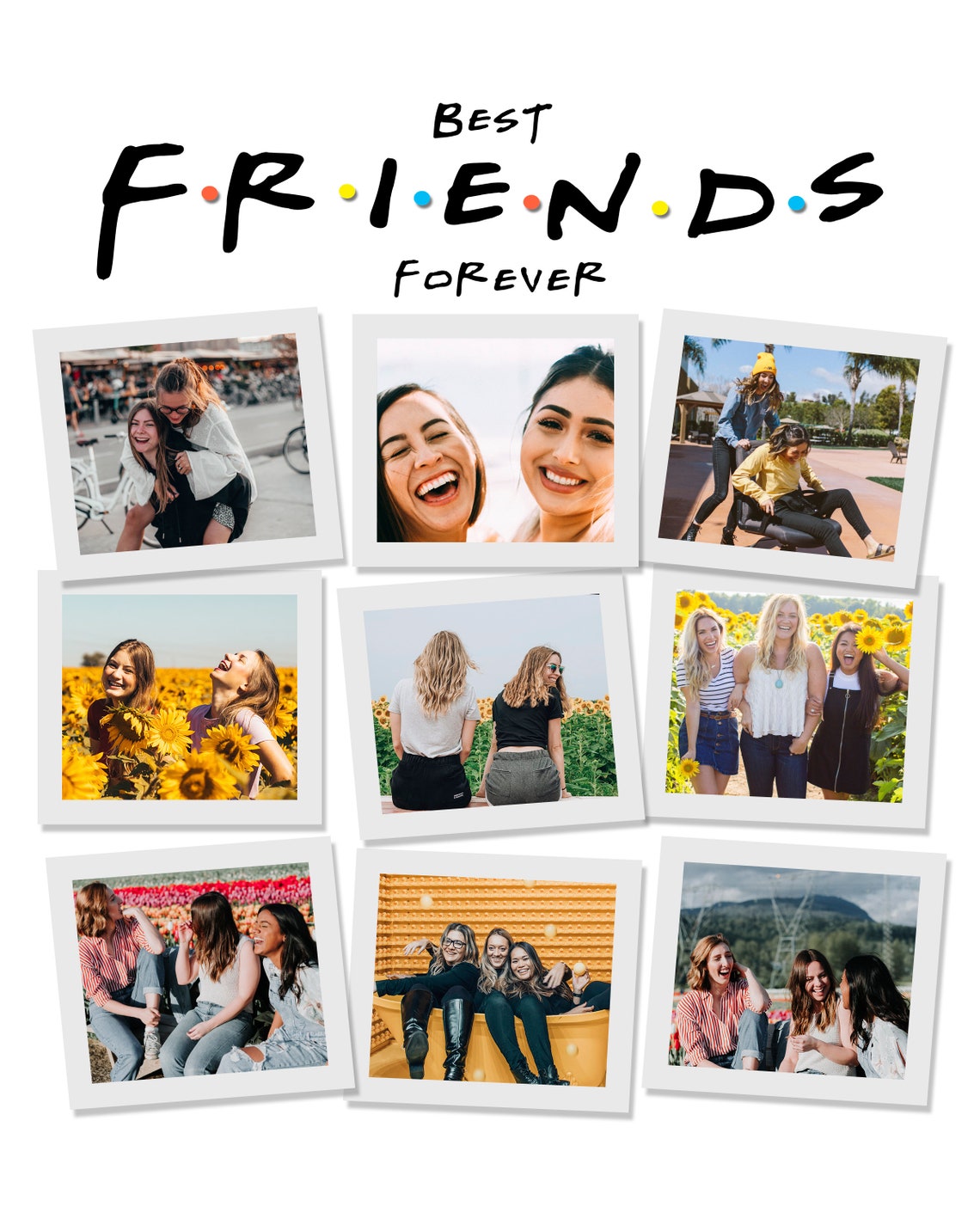 Best Friends Photo Collage Best Friend Gift Best Fiends | Etsy
