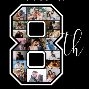 Custom 8th Anniversary Collage, Personalized 8th Anniversary Gift for ...