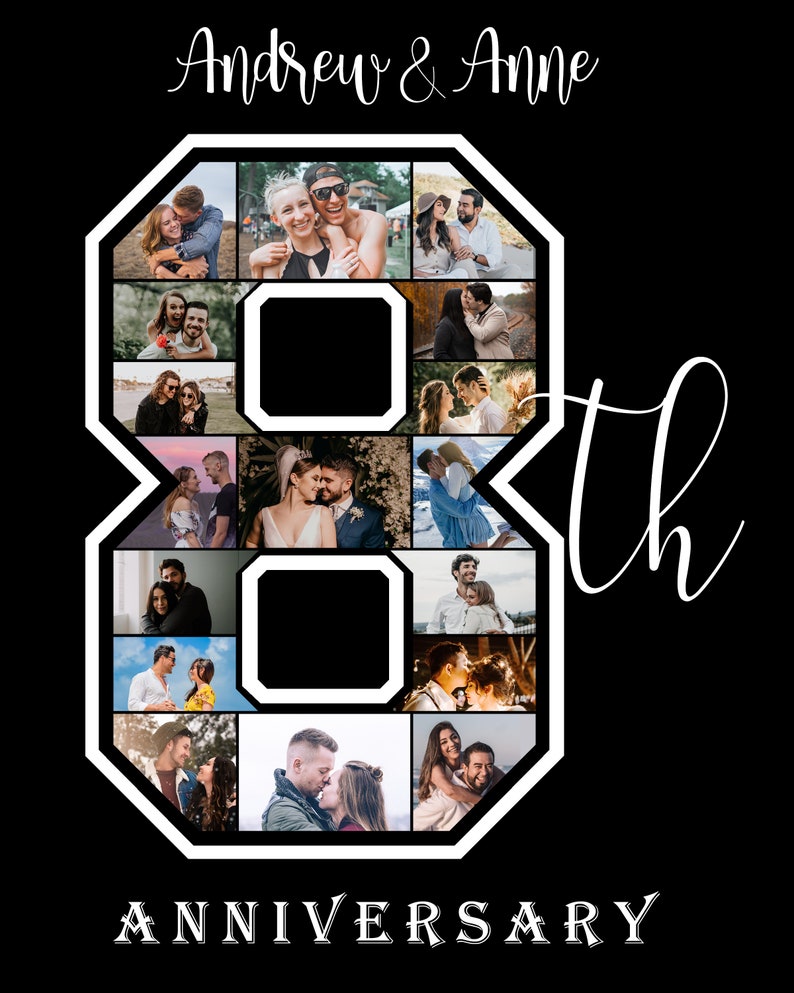 Custom 8th Anniversary Collage Personalized 8th Anniversary | Etsy