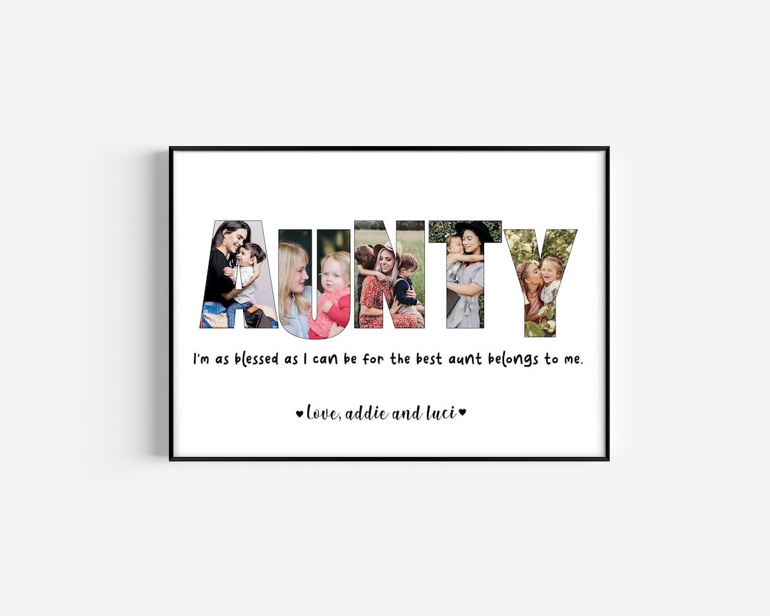 Personalized Aunt Photo Collage, Auntie Custom Gift, Christmas Gift for ...