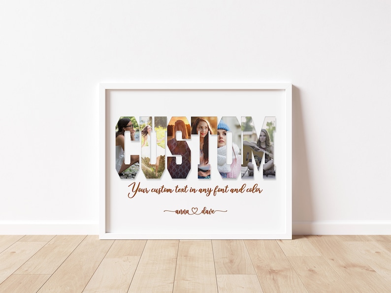 Custom Text Collage Name Photo Collagecustom Letter Collage - Etsy