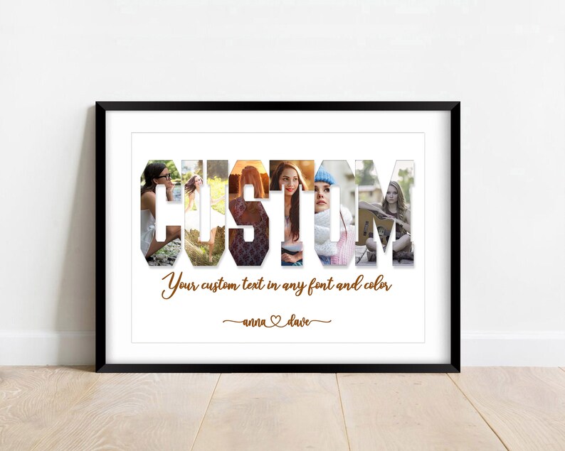 Custom Text Collage Name Photo Collagecustom Letter Collage - Etsy