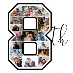 Custom 8th Anniversary Collage, Personalized 8th Anniversary Gift for ...