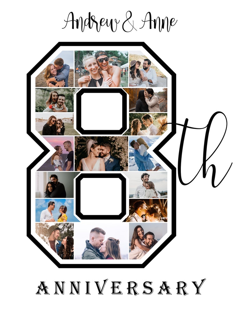 Custom 8th Anniversary Collage Personalized 8th Anniversary | Etsy