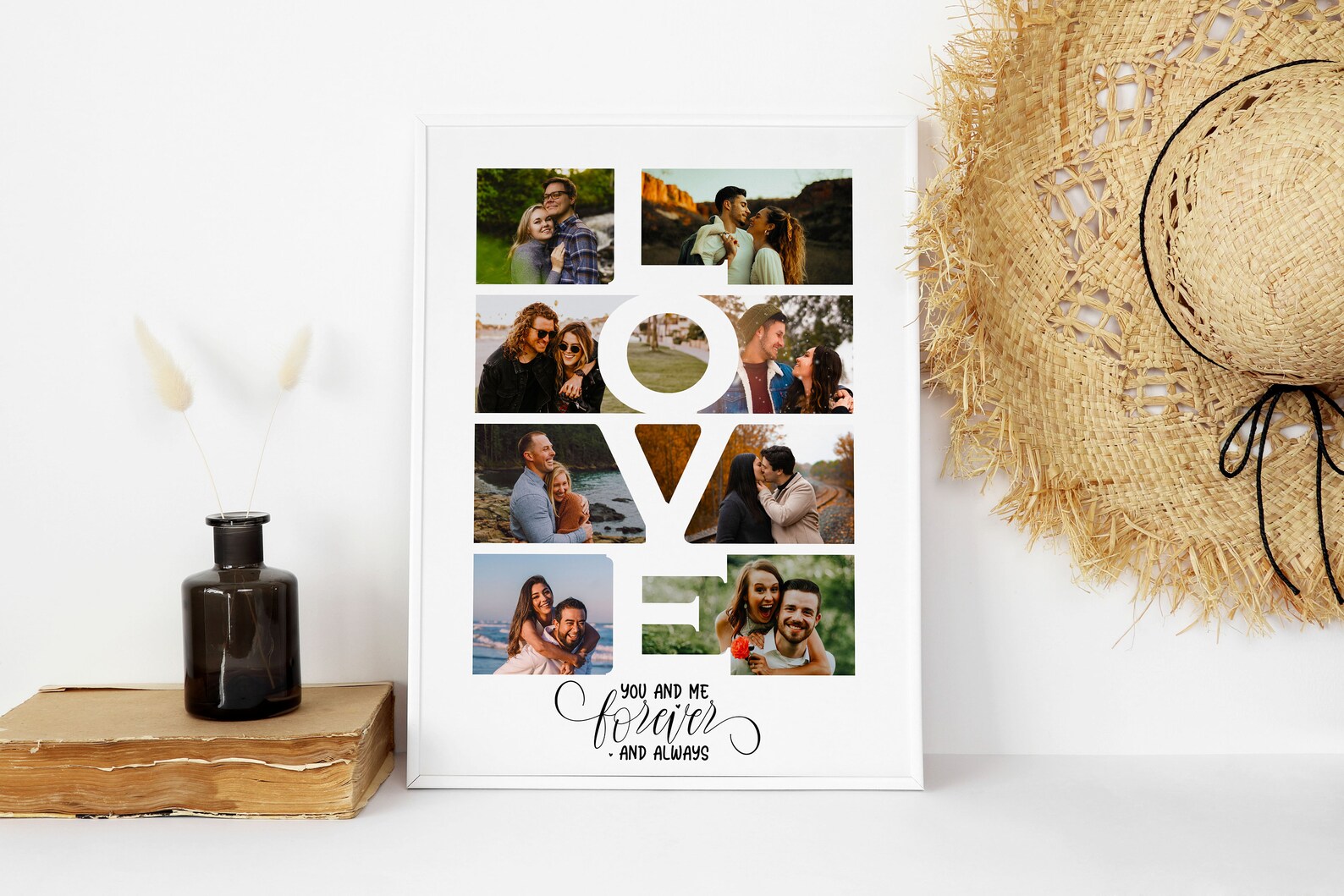 Personalized Love Photo Collage, Love Photo Gift for Boyfriend ...