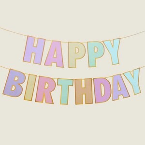 Happy Birthday Banner Colourful Pastel Bday Celebration - Etsy