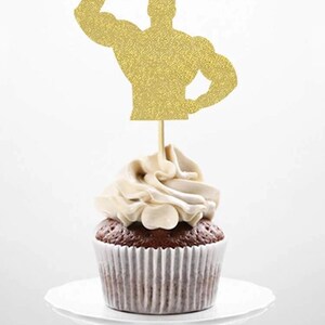Gym Cupcake/cake Toppers Set of 6, Cake Topper, Party, Decorations ...