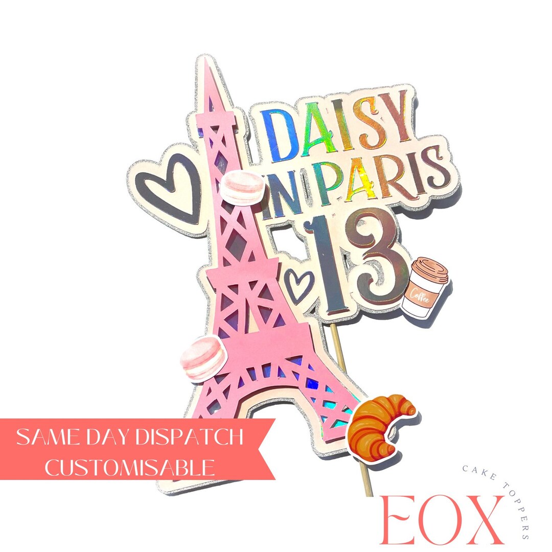 Emily in Paris Cake Topper, Customisable, Parisian, Girly, Pink, Custom ...