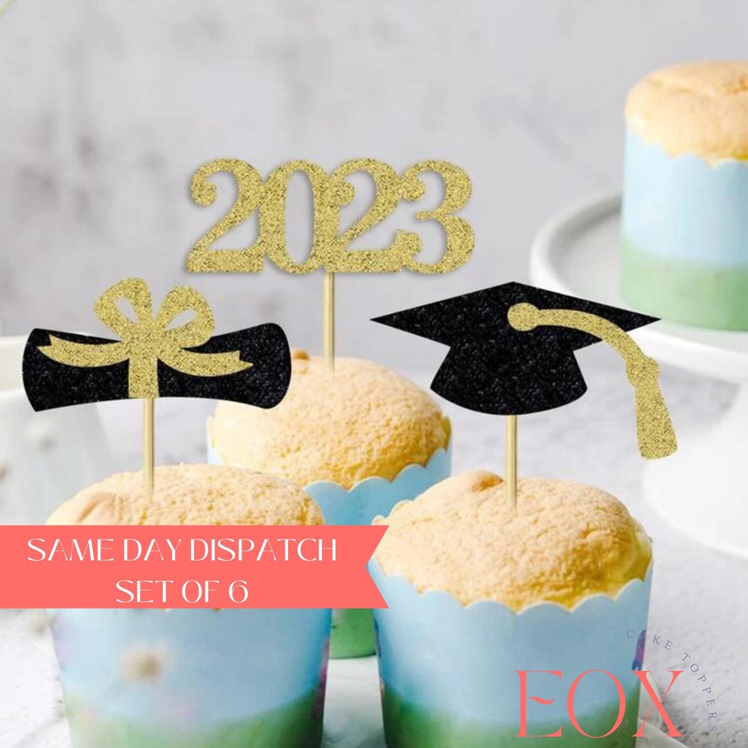 2023 Cupcake Toppers Graduation Cupcakes Cakes Celebration School ...