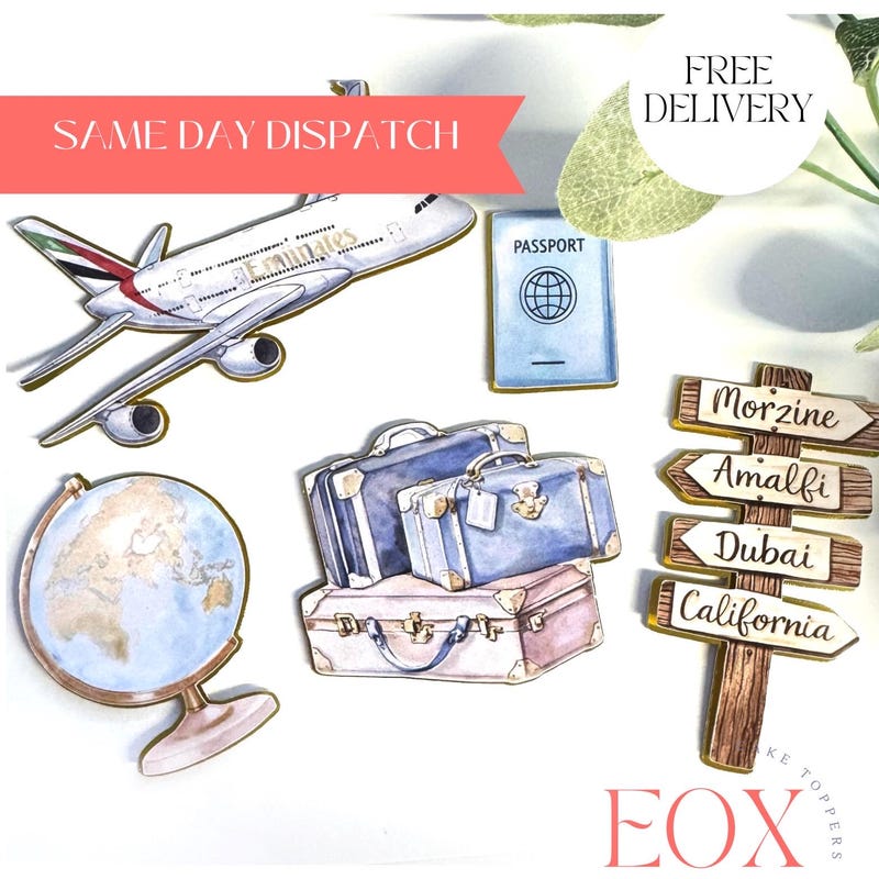 Travel Cake Topper - Etsy UK