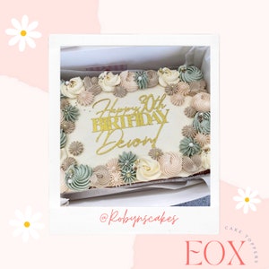 Sheet Cake Topper, Happy Birthday, Glitter Cardstock, Personalised ...