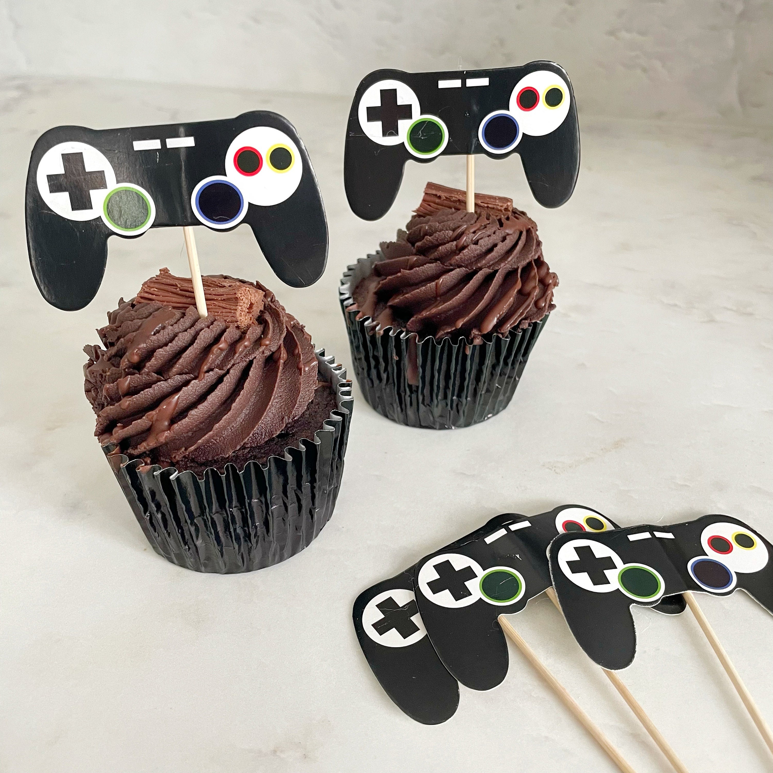 6 X Gaming Cupcake Toppers Gamer Cake Topper Boys Birthday - Etsy