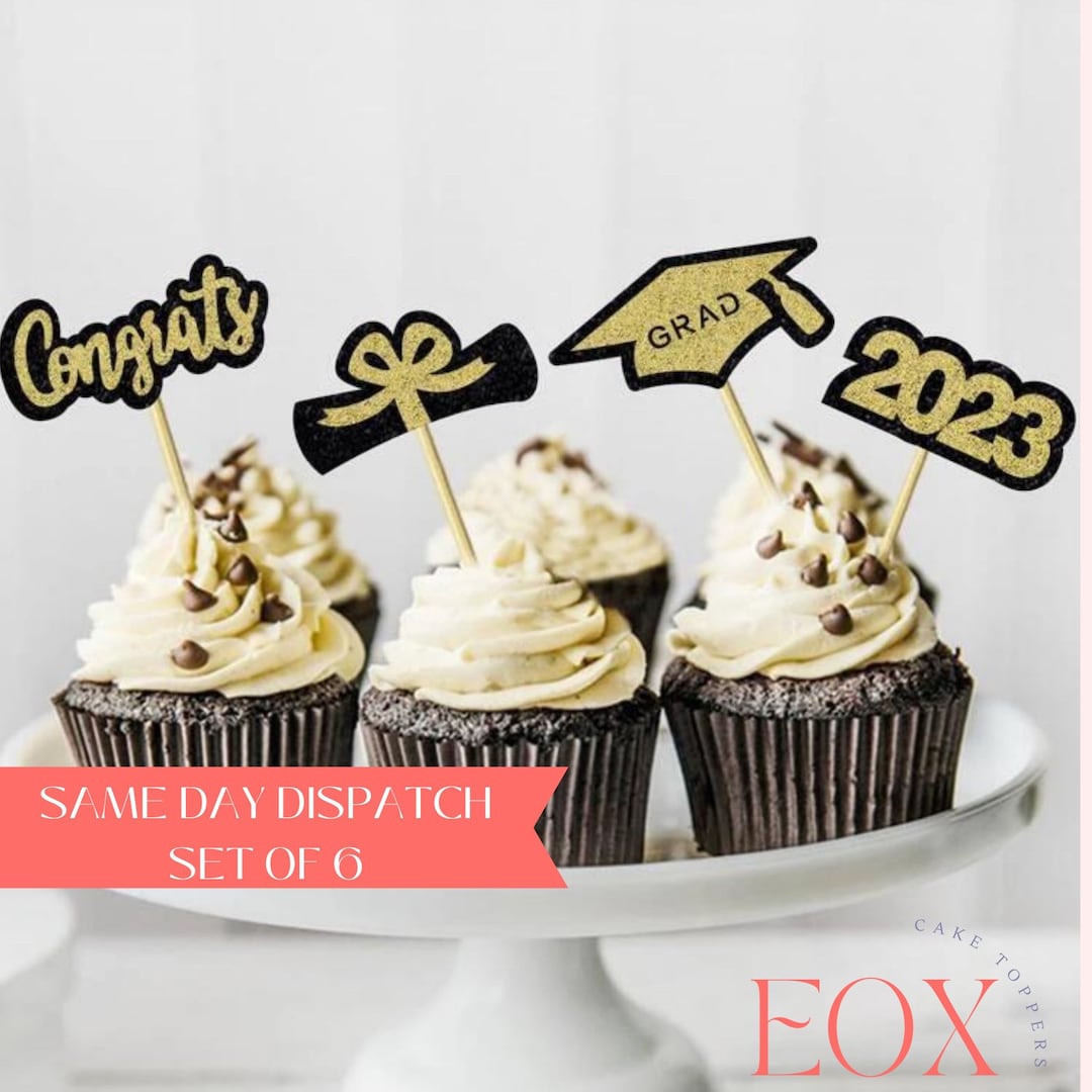 Class of 2024 Cupcake Toppers Graduation Cupcakes Cakes Celebration ...