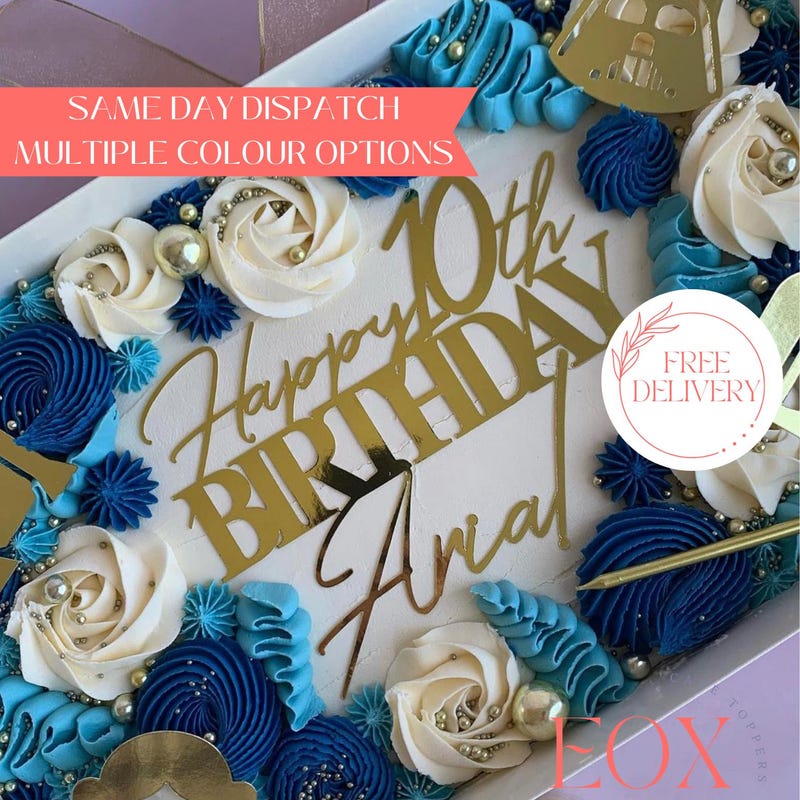 Cake Tray Bake Topper - Etsy UK