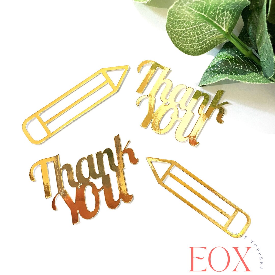 Thank You Cupcake Toppers X6, Teacher Gift, Nursery, Graduation ...