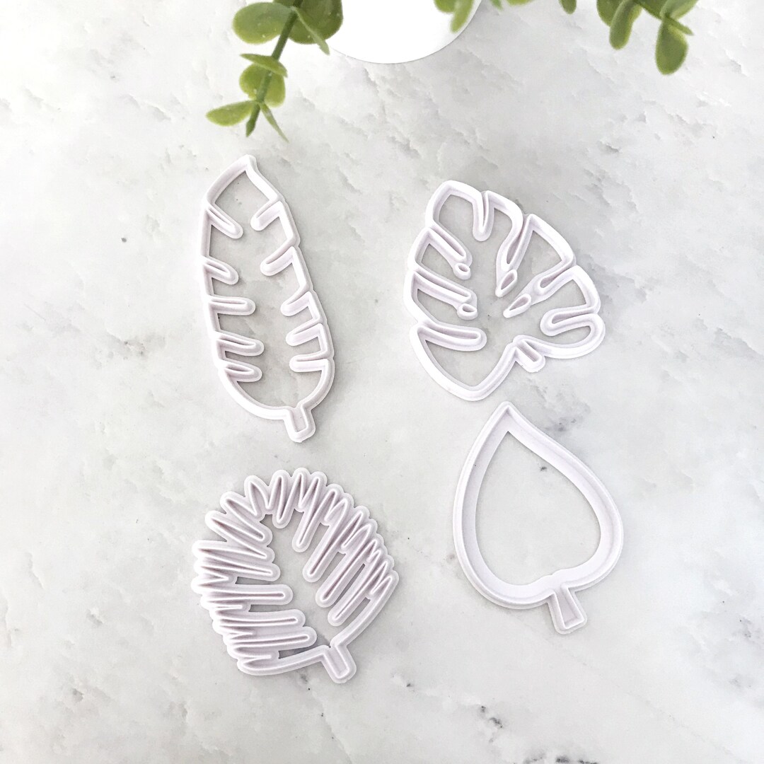 Leaf Cutters X4, Cookie Cutter, Embosser, Stamp, Baking Mold, Fondant ...