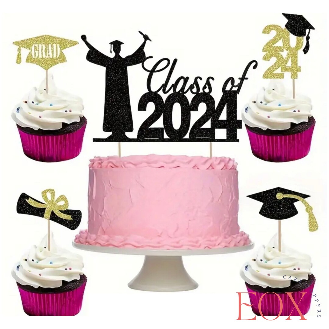 2024 Cupcake Toppers Graduation Cupcakes Cakes Celebration School ...