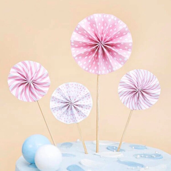 Paper Fan Cake Topper - Etsy