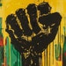 Black Power Fist Matted Fine Art Print, Black History Wall Decor, Pan ...