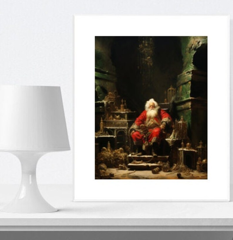 Christmas Santa Claus Art Print, Holiday Wall Decor, Ancient Santa ...