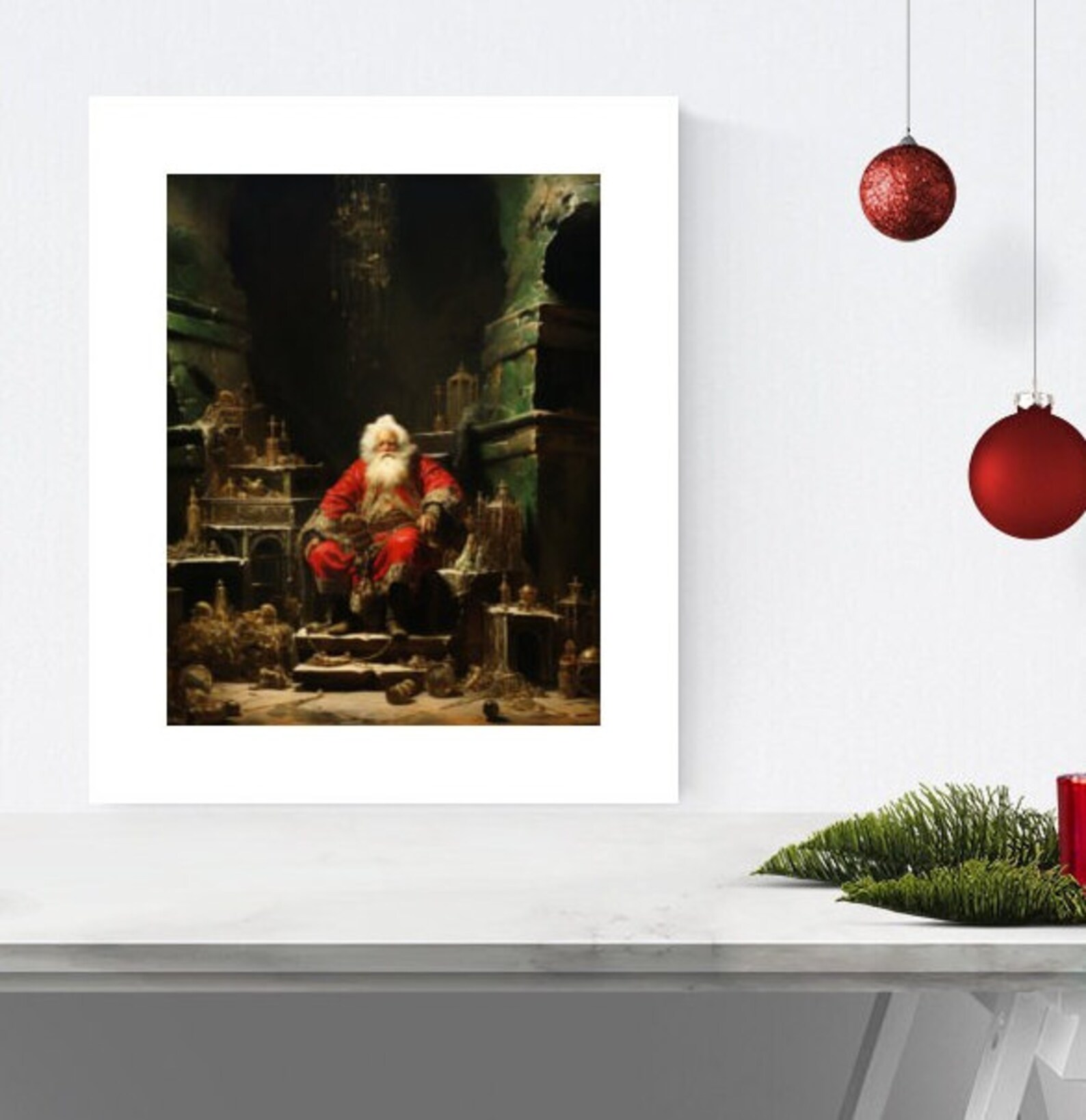 Ancient Santa Claus Christmas Art Print, Holiday Wall Decor, Vintage ...