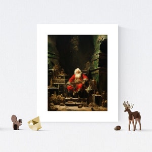 Christmas Santa Claus Art Print, Holiday Wall Decor, Ancient Santa ...