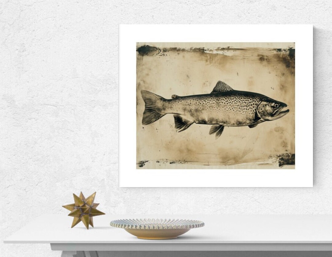 Trout Fish Art Print, Watercolor Fish, Saltwater Fish, Fly Fishing ...