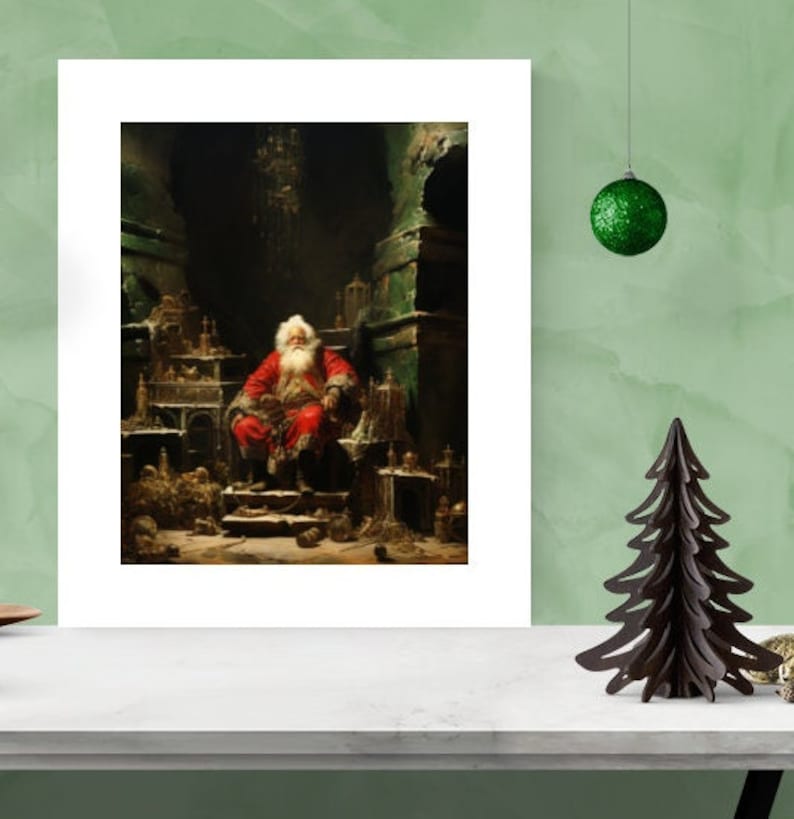 Christmas Santa Claus Art Print, Holiday Wall Decor, Ancient Santa ...